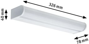 Paulmann 70878 Arneb, bílé svítidlo nad zrcadlo do koupelny, 9W LED 3000K, délka 32,6cm, IP44
