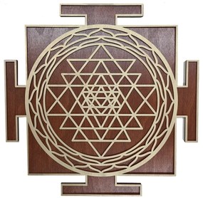 dřevo života Dřevěný obraz Sri Yantra zlatá Zvolte rozměr Ø (cm): 80