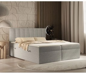 Světle šedá boxspring postel s úložným prostorem 160x200 cm Novento – Maison de Rêve