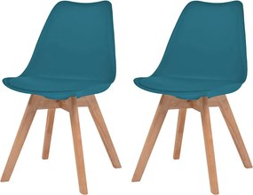 Jídelní židle 2 ks tyrkysové plast 244789