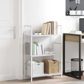 Knihovna se 3 policemi bílá 60x27,6x90,5 cm kompozitní dřevo 288220