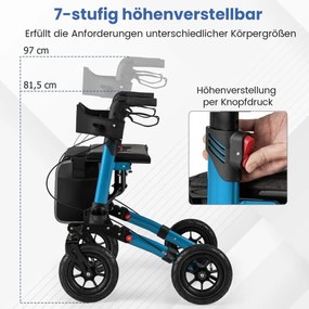 Costway Roller s pneumatikami, skládací a lehký s hliníkovým sedadlem do 140 kg