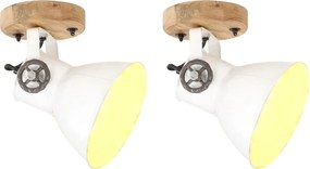 Industriální nástěnné/stropní lampy 2 ks bílé 20 x 25 cm E27 320519