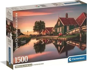 Clementoni 31734 Puzzle Historická vesnice Zaanse Schans 1500 dílků /