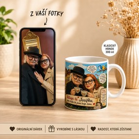 Personalizovaný hrnek z vlastní fotky pro partnery – 3D ilustrace
