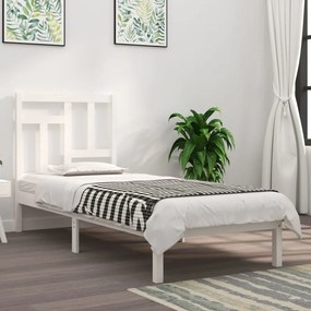 vidaXL Rám postele masivní dřevo 75 x 190 cm Small Single [3104503] Barva: Bílá