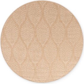 NORTHRUGS, Kusový koberec Duet Liora 106247 Beige/White kruh - na ven i na doma, 160x160 (průměr) kruh, béžová, chodba / předsíň