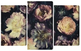 Vícedílný obraz Kytice Barevných Květin Ve Vintage Stylu Nedostatek Nedostatek Plátno Canvas 120x80