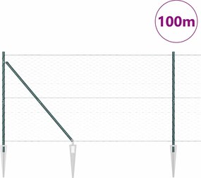 Hexagonální plot s podpěrou 100 x 1,4 m Ocel potažená PVC 3353176