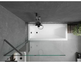 Mexen Next, 1-křídlová vanová zástěna 90 x 150 cm, 6mm čiré sklo, grafitová, 895-090-000-00-00-95