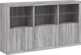 Příborník s LED osvětlením šedý sonoma 181,5 x 37 x 100 cm 3209154