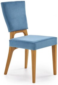 Jídelní židle WENANTY – masiv dub, látka modrá