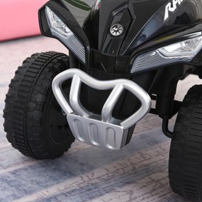 HOMCOM Dětský čtyřkolový vůz pro děti 18-36 měsíců s funkcí osvětlení a hudby, podporuje až 20 kg, 67,5x38x44 cm, černý