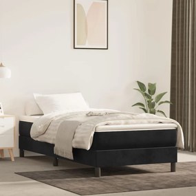 Box spring postel s matrací černá 80 x 200 cm samet 3144299