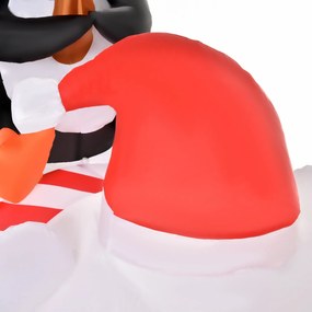 HOMCOM Nafukovací vánoční dekorace, nafukovací vánoční figurky, samonafukovací, včetně ventilátoru, 2 m, vícebarevné