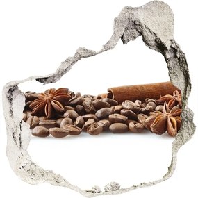 Wallmuralia Samolepící nálepka Zrnka kávy skořice 75x75 cm