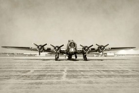 DIMEX | Vliesová fototapeta Těžký bombardér MS-5-2841 | 375 x 250 cm | bílá, černá