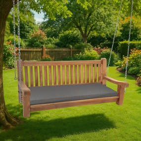 Houpací lavice Joyce s sedací polštář 150 cm + teak – tmavě šedá
