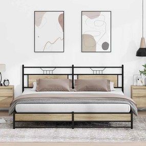 Kovový rám postele bez matrace dub sonoma 200 x 200 cm 3325123