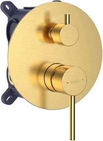 kielle Oudee I - Baterie pod omítku pro 2 spotřebiče, s tělesem, brushed gold 10333206