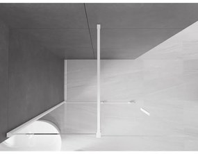 Mexen Velar, posuvné dveře do otvoru typ Walk-In 140 cm, 8mm čiré sklo, bílá, 871-140-000-03-20