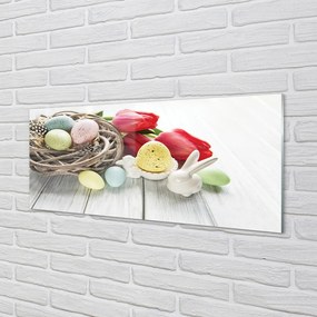 akrylový obraz vejce tulipány 120x60 cm