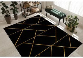 koberec EMERALD výhradní 1012 glamour, stylový geometrický černý / zl velikost 140x190 cm | krásné koberce cz