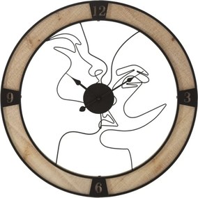 Nástěnné hodiny Couple 60 cm černé/hnědé
