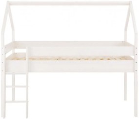 Danish style Domečková patrová postel Less,142 cm, bílá