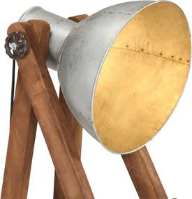 Stojací lampa stříbrná masivní mangovníkové dřevo 320587