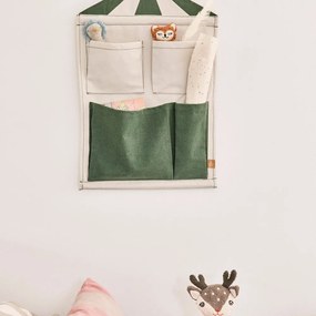 Zelený/krémový látkový závěsný organizér 40x1x60 cm Circus – OYOY Mini