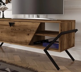 Televizní stolek s policemi POZANTI 140 cm, lamino dezén lydia