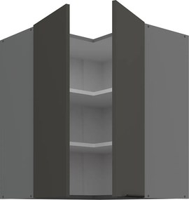 ARIA pi | horní kuchyňská skříňka 60x60 GN-72 2F (90°) rohová s policemi | 60x60 cm | antracit/šedá grafit