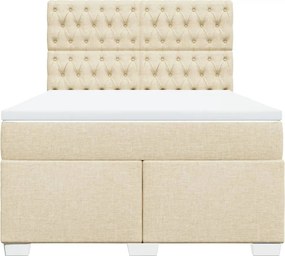 Box spring postel s matrací krémová 140x190 cm textil 3290495