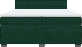 Box spring postel s matrací tmavě zelená 200x200 cm samet 3288705
