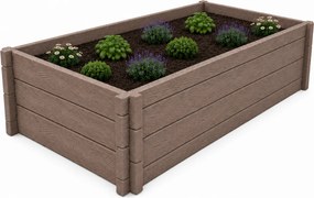 Báča Beton Betonový vyvýšený záhon - imitace dřeva 200 x 136 cm Výška záhonu: 50 cm, Barva záhonu: Hnědá