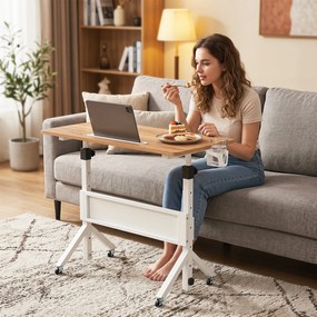 Costway Stůl k stání, výškově nastavitelný 70-117 cm, na kolečkách