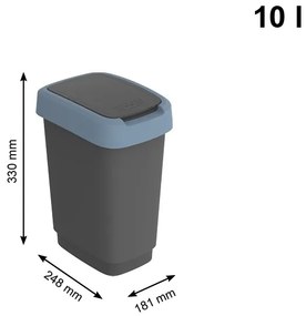 Rotho odpadkový koš TWIST 10L - modrá