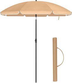 Slunečník SOLARA, Ø160 cm, světle hnědá (taupe) SongmicsHome