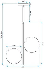 Toolight Závěsné moderní osvetlení Minimalist G118-2CP zlaté