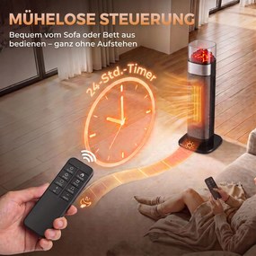 HOMCOM keramický teplovzdušný ventilátor s chytrým ovládáním, 2000 W