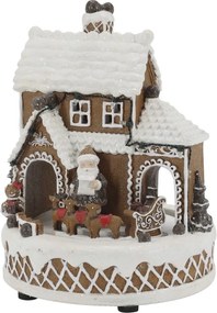 Hrací skříňka perníkový domek Gingerbread Noël LED – Ø 17*23 cm / 3xAA