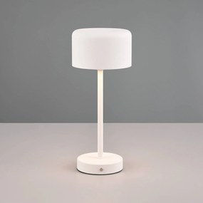LED stolní lampa Jeff s baterií, matná bílá