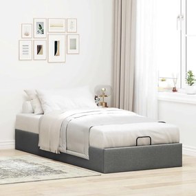 Osmanský rám postele bez matrací tmavě šedá 90x200 cm textil 3310848