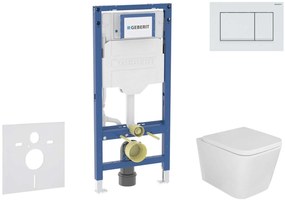 Geberit Duofix - Set předstěnové instalace, klozetu Arkas I a sedátka softclose, tlačítko Sigma20, bílá/bílá mat SANI11CA3156B