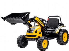 HOMCOM Dětský elektrický bagr na baterie 6V s dvojitým motorem, rychlost 1,5-2,5 km/h, hračkový buldozer pro děti 3-5 let se zvuky a světly, 132x62x65