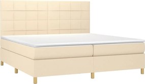 Box spring postel s matrací krémová 200x200 cm textil 3142366