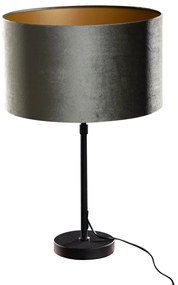 Stolní lampa černá s zeleným sametovým stínítkem 35 cm - Parte