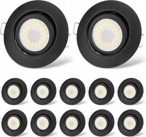 Led zapuštěné lampy 6W 230V Cloksh C006 černé teplé 3000K 12 ks