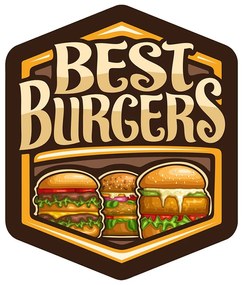 Nástěnná kovová cedule Best Burgers - 38*1*45 cm